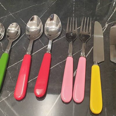 Colourful Vintage Inspired Cutlery Set - Etsy