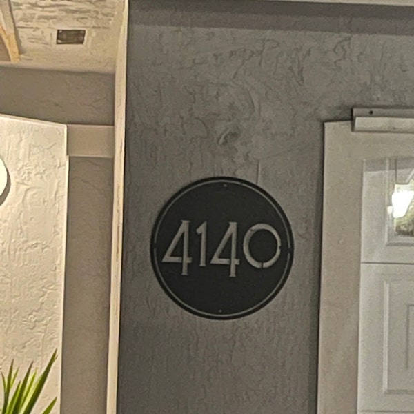 Personalized Round Address Metal Sign - Modern Address Signs - Etsy