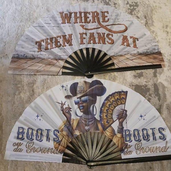 Boots on the Ground Folding Hand Fan, Large Clack Fan for Line Dancing ...
