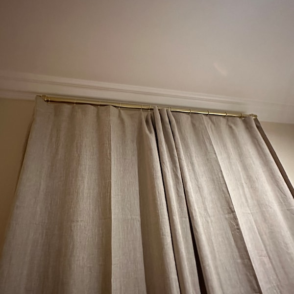 Metal Curtain Rod Custom Cut 1.5" or 1.125” Round Curtain Rod - Etsy