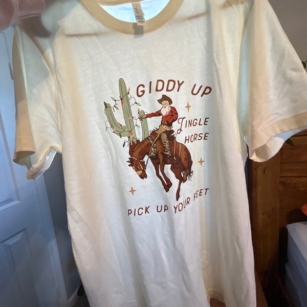 Cowboy Christmas Sweater, Giddy up Jingle Horse Pick up Your Feet, Howdy Country Christmas Horse ...