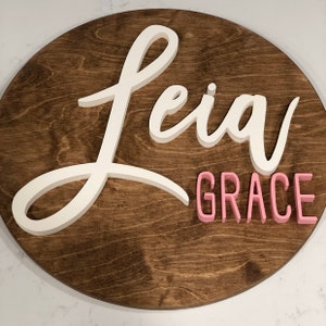 Custom Name Sign 12-36 Round Sign Baby Name Sign - Etsy