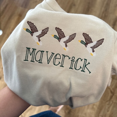 Embroidered Duck Shirt, Custom Duck Hunt Romper, Personalized Hunting ...