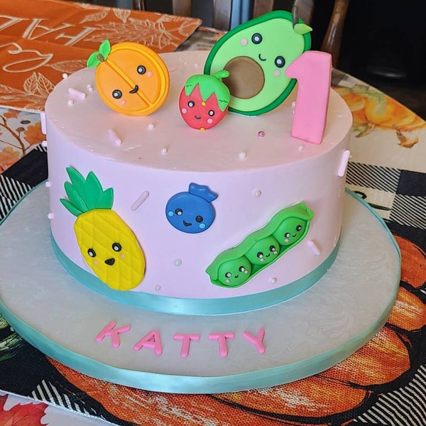 Fruit and Vegetables Cake Topper, Fruit Cake Decor, Fruit and Vegetable ...