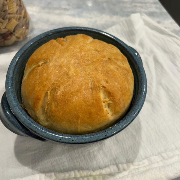 Bread Baker - Pottery Bread Baking Pot in Blue Glaze - 12 Recipes ...