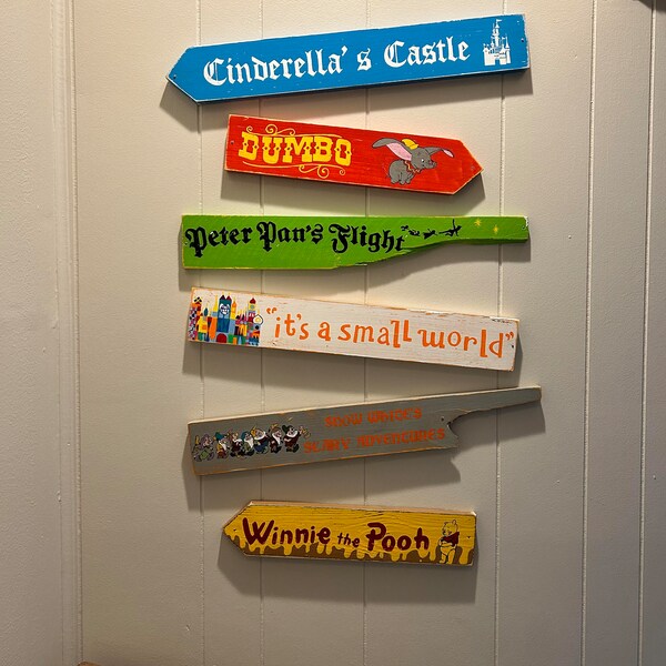 Hand Painted Distressed Wooden Directional Signs, Fantasy Directional ...