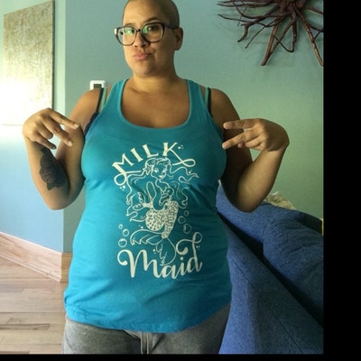 MILK MAID, Breastfeeding Mermaid, Trendy Mama Tank, Breastfeeding Shirt ...