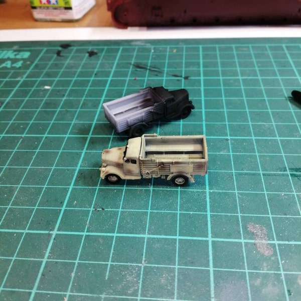 3 X N-gauge WW2 British Fordson Trucks- Suitable for N_scale Railways ...