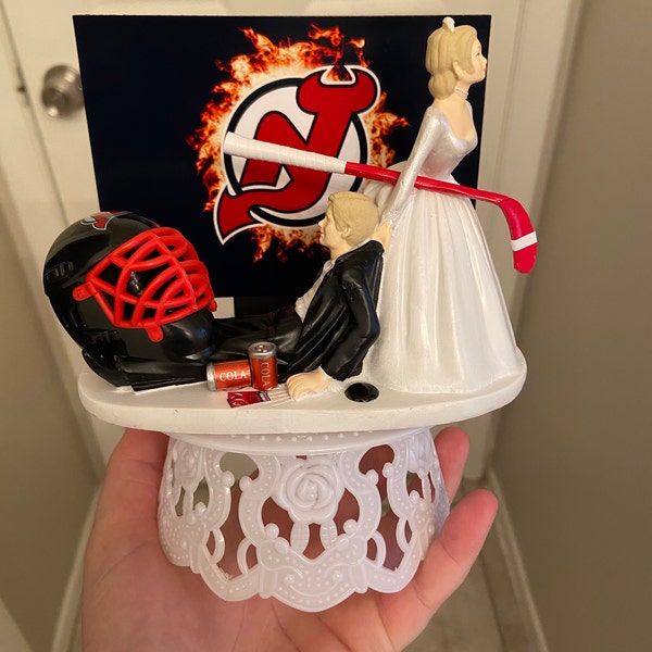 Hockey Sports Team NEW JERSEY DEVILS Bride and Groom Wedding Cake ...