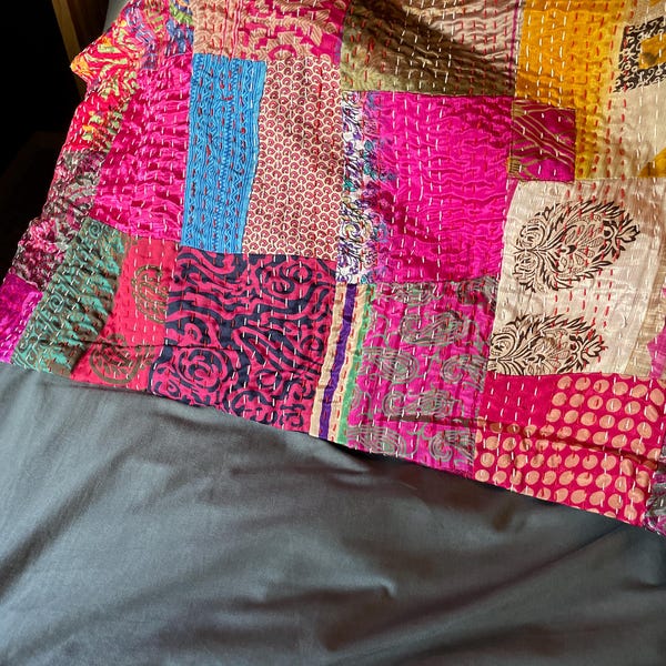 Vintage Handmade Patchwork Quilt - Etsy