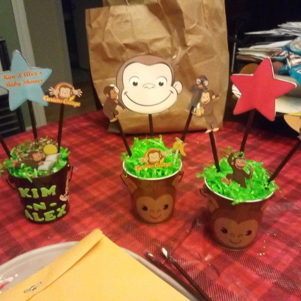 Curious George Centerpiece Cutouts DIY PERSONALIZED / Curious George ...