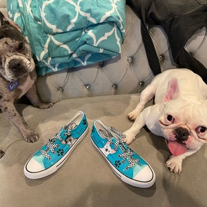 Pug Painted Sneakers Personalized Dog Canvas Shoes Custom - Etsy