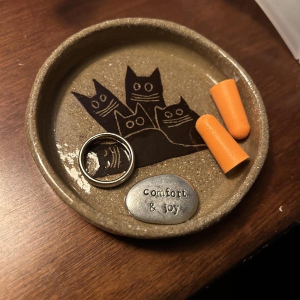 Cat Abduction UFO Plate – Square Handmade Ceramic Dish | Whimsical ...