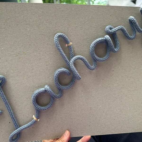 Knitted Wire Name Sign, Kids Room Decor, Personalised Baby Gift ...