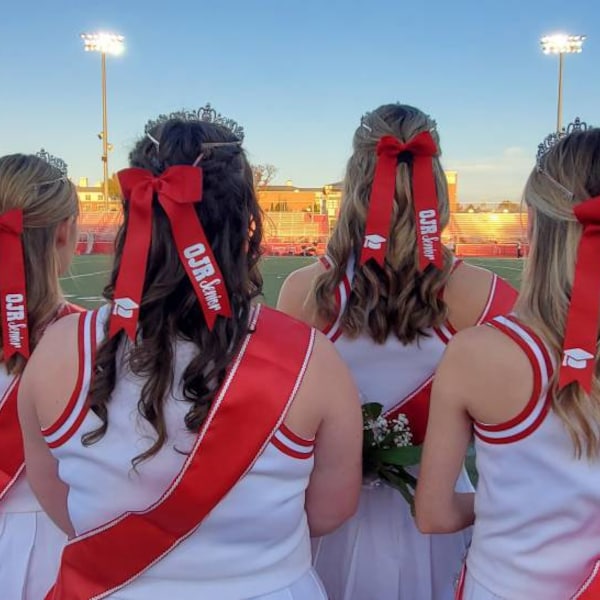 Custom College Cheer Bows Designed in Your Team Colors. Writing on ...
