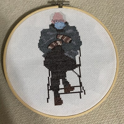 Bernie Sanders' Mittens Cross Stitch Pattern, Bernie Sanders Chair ...