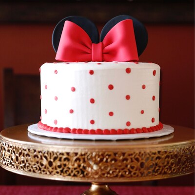 Edible Fondant Bow and Ears Cake Topper Red - Etsy