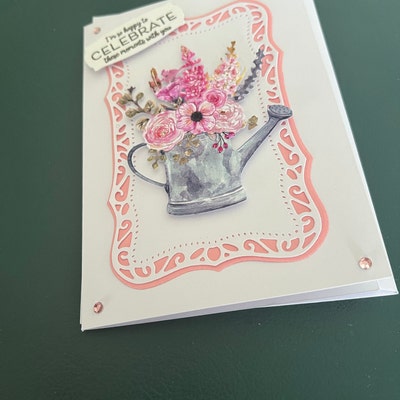 6 Pretty Rectangle Die Card Cut Outs Plus 1 Bonus Floral Card for ...