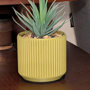 The Estrella Planter in Dark Green - Drainage Hole and Tray - Modern ...