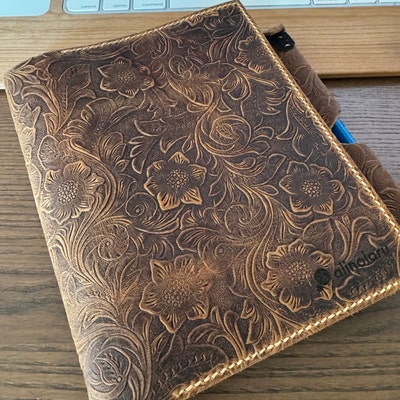 Personalized Leather 3 Ring Binder Portfolios With Pockets and Writing ...