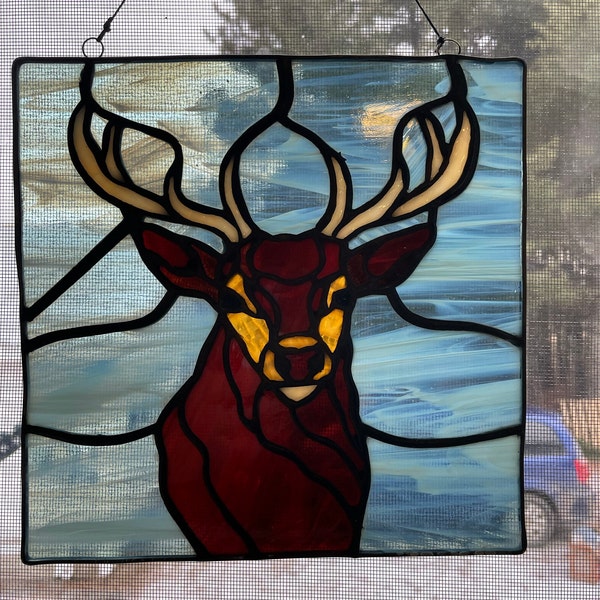 Stained Glass Pattern Stag - Etsy