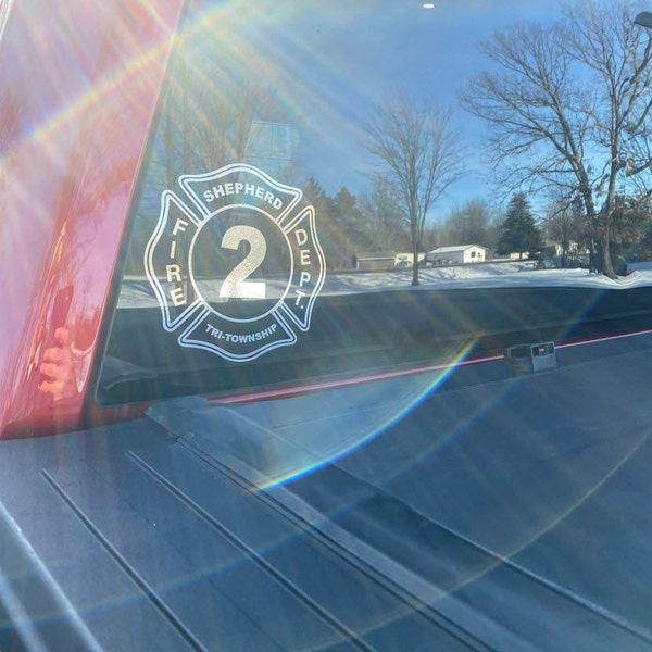 Custom FIREFIGHTER Badge Fireman Decal Vinyl Sticker Fire Personalized ...