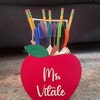 Teacher Wooden Apple- Teacher Appreciation Gift- Apple Pencil Holder ...