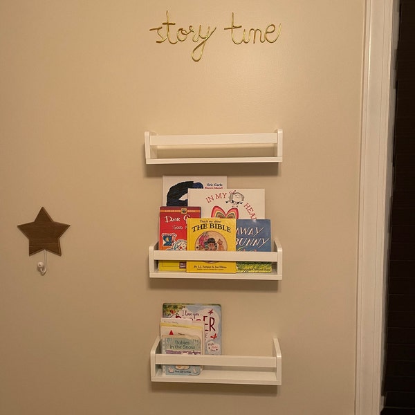 Story Time Sign for Nursery, Nursery Bookshelf Decor, Wire Words Art ...