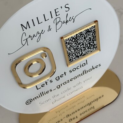 Multi QR Code Instagram Facebook Business Social Media Sign Salon Sign ...