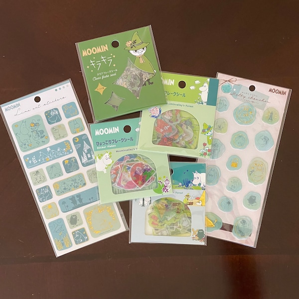 30pc | World Craft X Moomin | KIRAKIRA Foil Clear Stickers ...