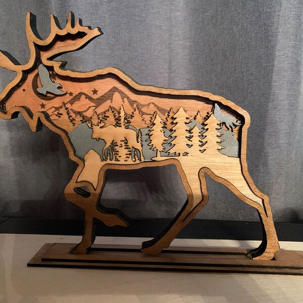 Moose Layered Moose Digital Download SVG Laser File Glowforge - Etsy