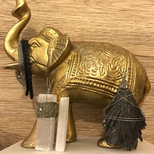 Black Phantom Crystal Point Black Fire Agate Beaded Stretch Bracelet ...