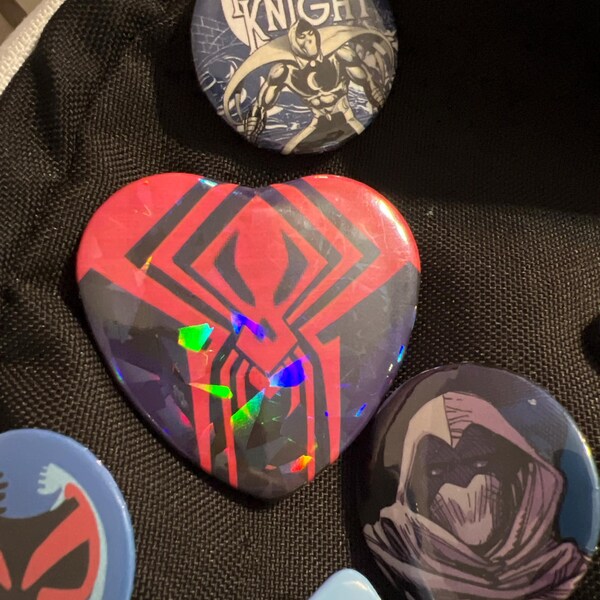 Spider-man Heart Buttons - Etsy