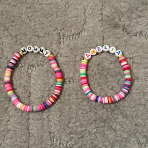 Back to School, Mama & Mini Bracelet Set, Stretch With Heishi Beads and ...