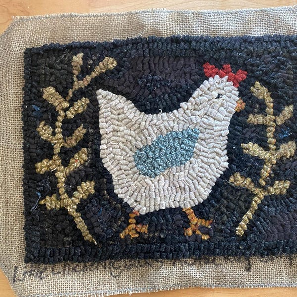 Fraktur Cottontail- A Rhonda Thomas Original Primitive Rug Hooking ...