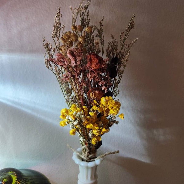 Small Dried Flower Bouquet,natural Mini Dry Flower Bouquet,bridesmaid ...