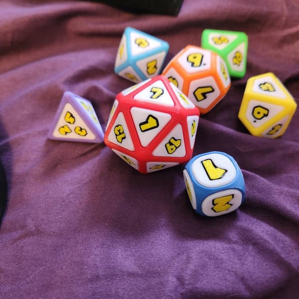 Dnd Dice Set Mario Themed - Polyhedral Dice for RPG - D4 D6 D8 D10 D ...