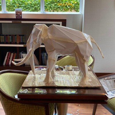 Printable DIY Template PDF. Mammoth Low Poly Paper Model Template. 3D ...