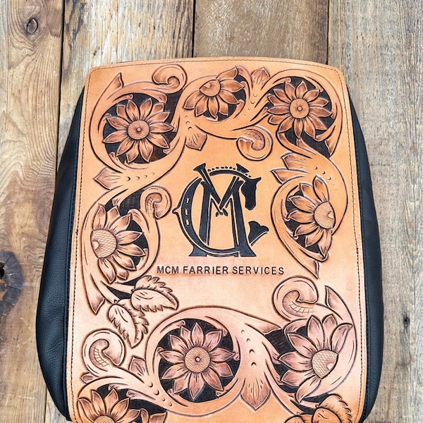 Leather Tooled Center Console Covers - Etsy