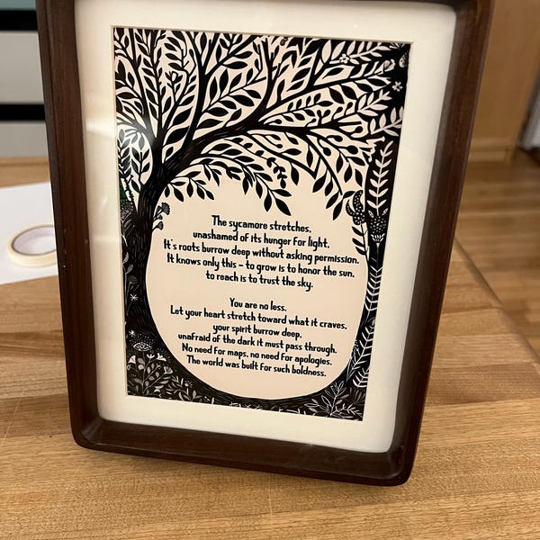 Tree Art Print, Inspirational Wall Art With Quote, Black and White Art ...