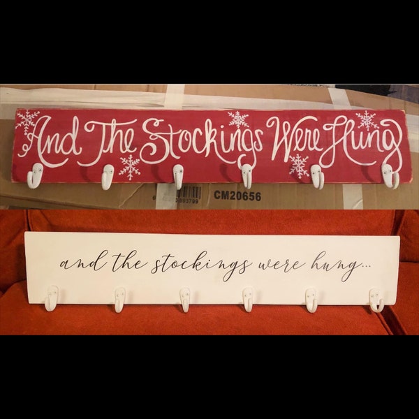 The Stockings Were Hung STENCIL OR DECAL / Stocking Hanger / One-time ...
