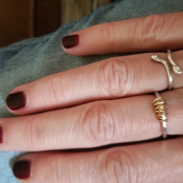 Spun Gold Ring - Silver and Gold Winding Ring Simple but Unique Mixed ...