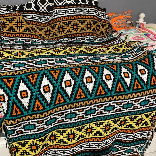Badlands Blanket - Overlay Mosaic Crochet Pattern - Charts and Written ...