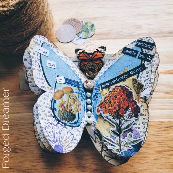 Junk Journal, Insert, 3D, Butterfly, Craft Kit, Book Page, Dimensional ...