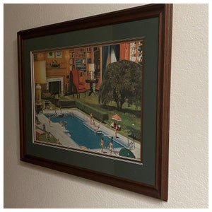 Swimming Pool Print, Summer Art, Botanical Print, Large Wall Art, Extra ...