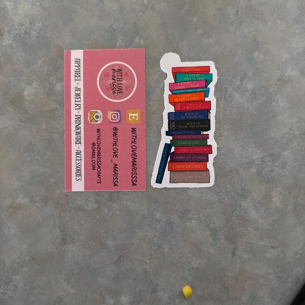 SJM Universe Book Stack Vinyl Sticker, Water Bottle Laptop Kindle Decal ...