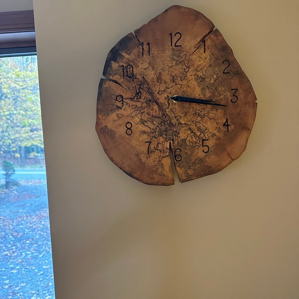 Spalted Maple Live Edge Clock - Etsy