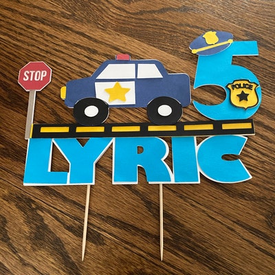 Police Birthday Cake Topper , Police Man Birthday Cake Topper , Police ...