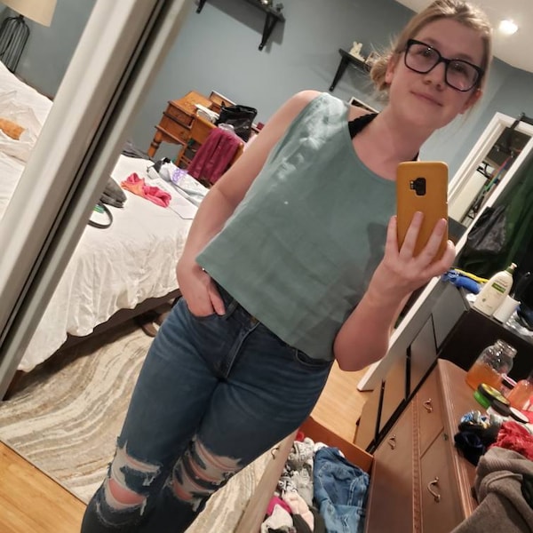 Crop Top LEIGH, Linen Sleeveless Top, Open Back Linen Top, Natural ...