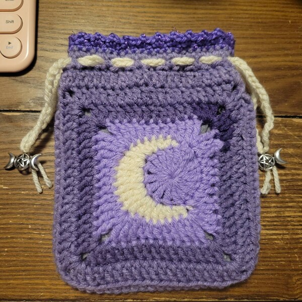 Sun and Moon Drawstring Pouch Crochet PDF PATTERN - Intermediate ...